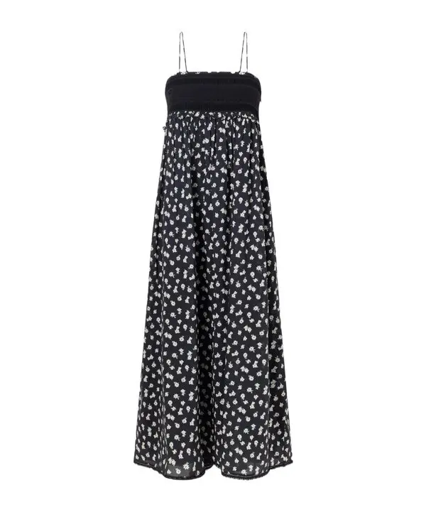 Posse Slip Dress With Floral Print And Lace Details - Black