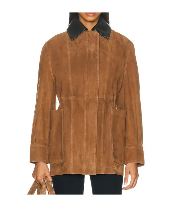 Nour Hammour Grange Suede Jacket - Brown
