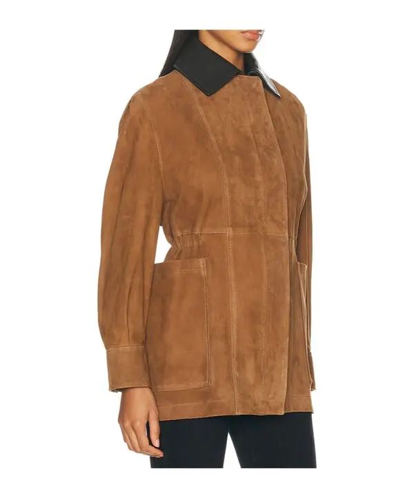 Nour Hammour Grange Suede Jacket - Brown