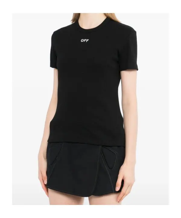 Off-White Off Stamp Ribbed T-shirt - Black
