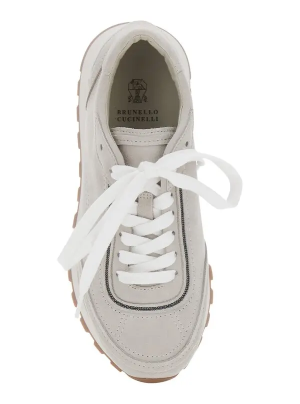 Brunello Cucinelli Low Top Lace-up Sneakers - Gray