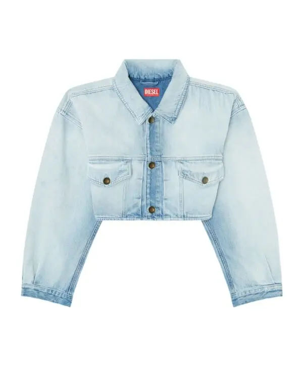DIESEL® De-malley-s Cropped Denim Jacket - Light Blue
