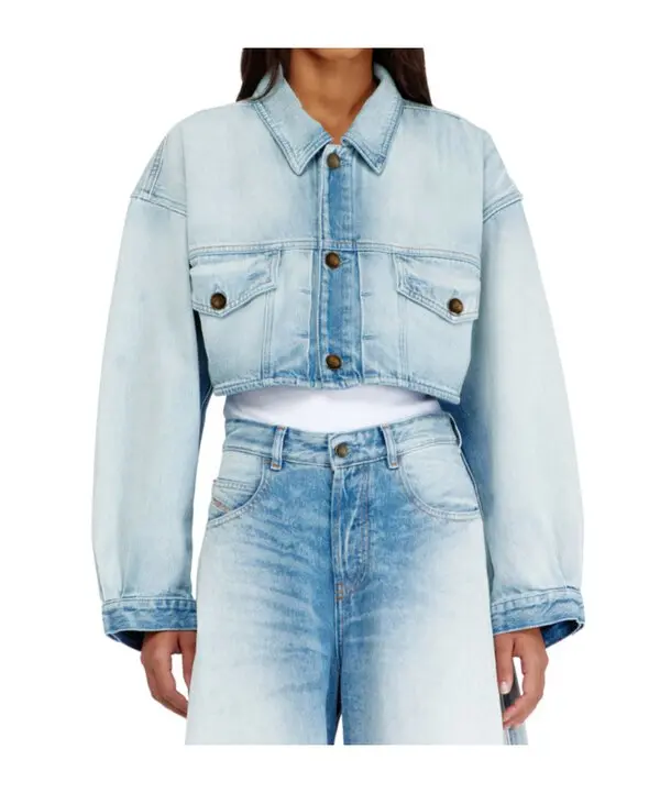 DIESEL® De-malley-s Cropped Denim Jacket - Light Blue