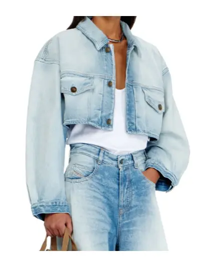 DIESEL® De-malley-s Cropped Denim Jacket - Light Blue