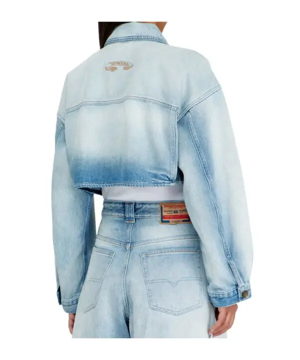 DIESEL® De-malley-s Cropped Denim Jacket - Light Blue