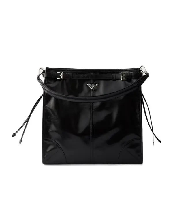 Prada Bonnie Leather Shoulder Bag - Black