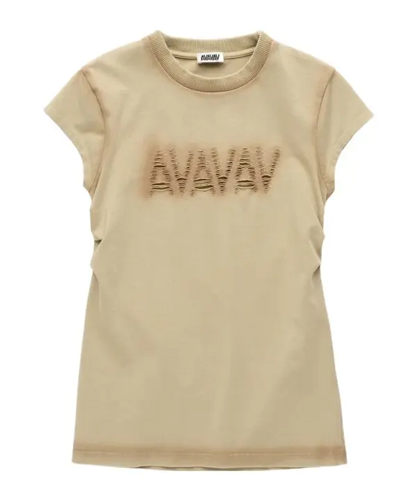 AVAVAV Logo Cut-out T-shirt - Beige