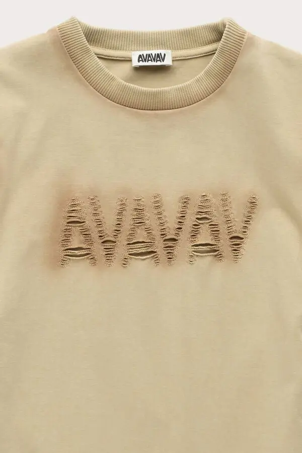 AVAVAV Logo Cut-out T-shirt - Beige