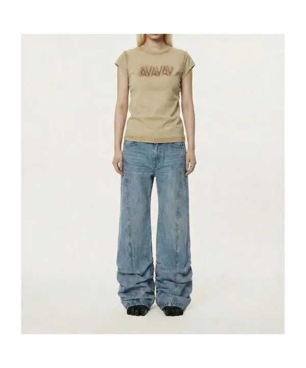 AVAVAV Logo Cut-out T-shirt - Beige