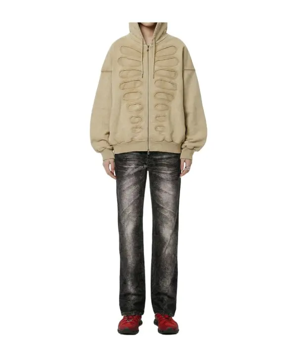 AVAVAV Embossed Zip-up Hoodie - No