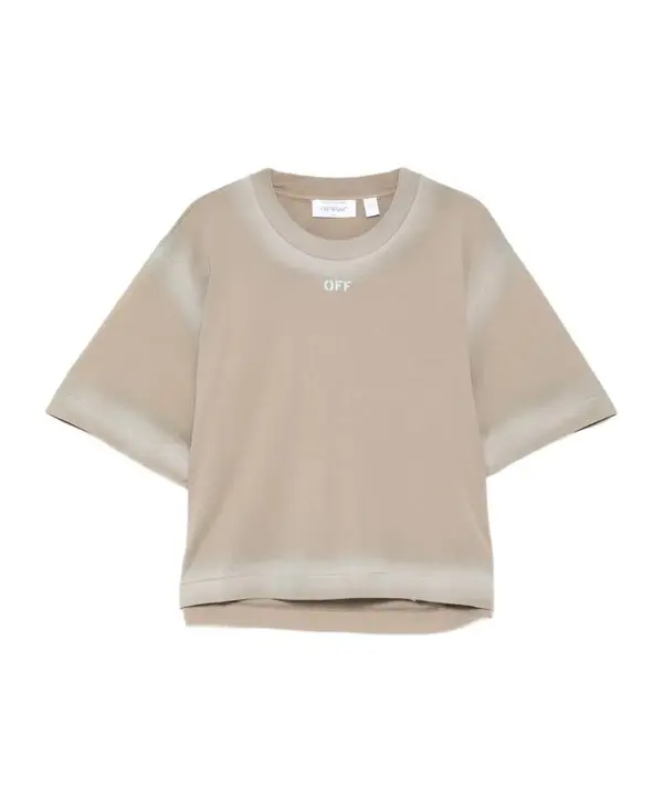 Off-White Spray Effect Logo T-shirt - Beige