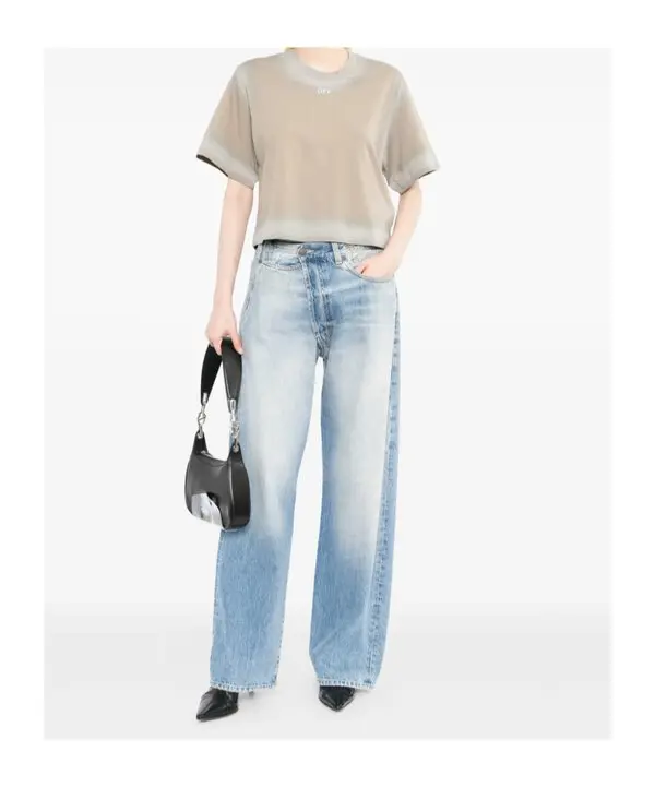 Off-White Spray Effect Logo T-shirt - Beige