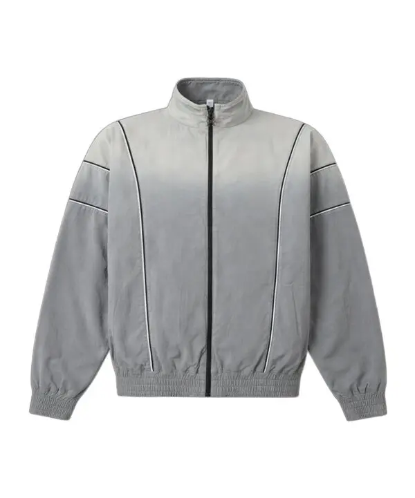 Off-White Logo Embroidered Zip-up Jacket - Grey
