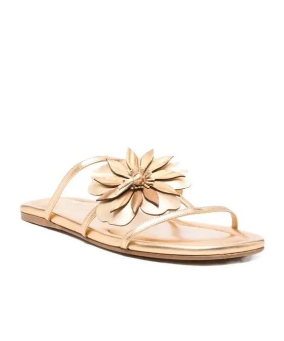 Zimmermann Strappy Flat Sandals With Floral Embellishment