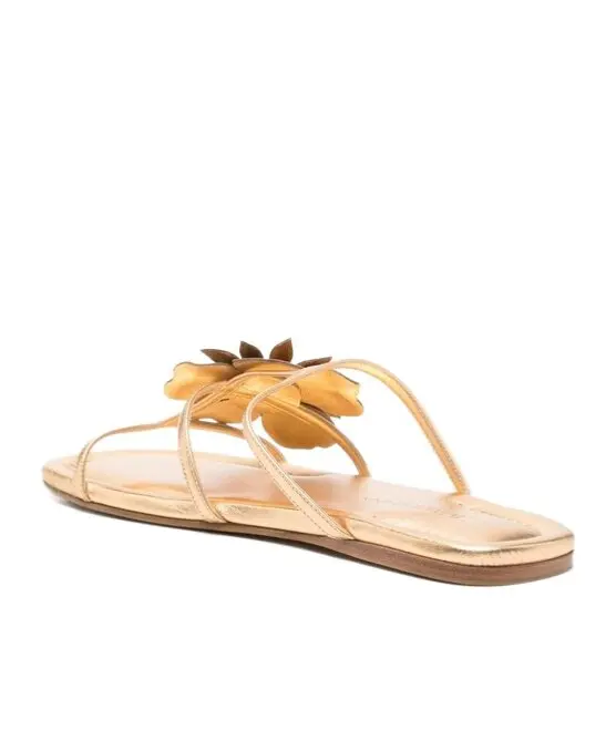 Zimmermann Strappy Flat Sandals With Floral Embellishment
