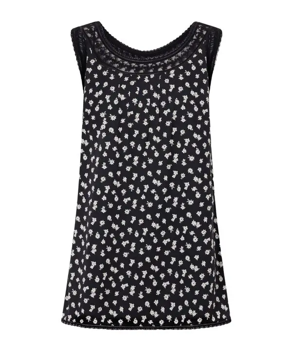 Posse Sleeveless Floral Lace Trimmed Mini Dress - Black