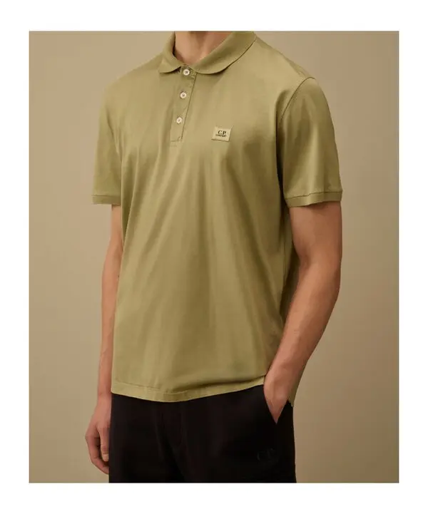 C.P. COMPANY Logo Patch Polo T-shirt