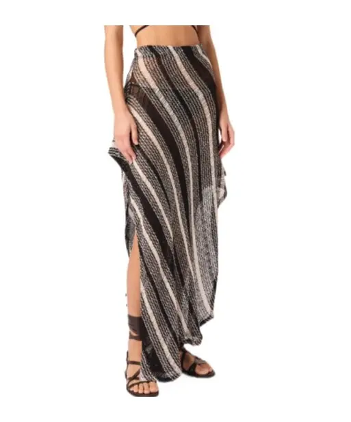 Missoni Striped Embroidered Mesh Skirt