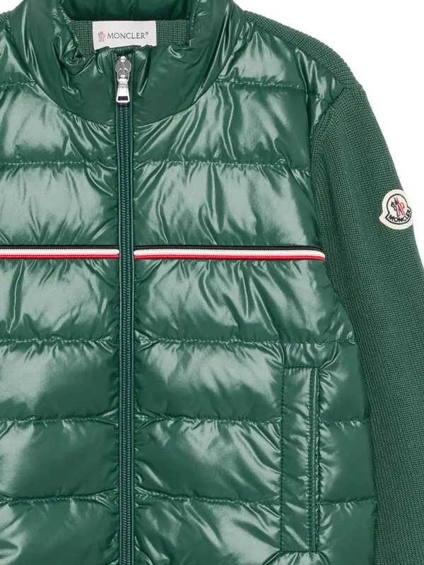 Moncler Quilted Cardigan With Logo Patch