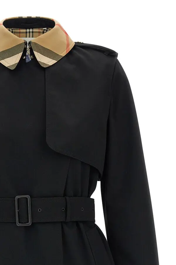 Burberry Single-breasted Trench Coat - Black
