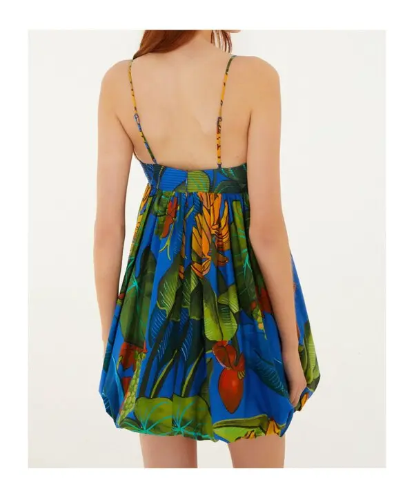 Farm Rio Printed Slip Dress With Bubble Skirt