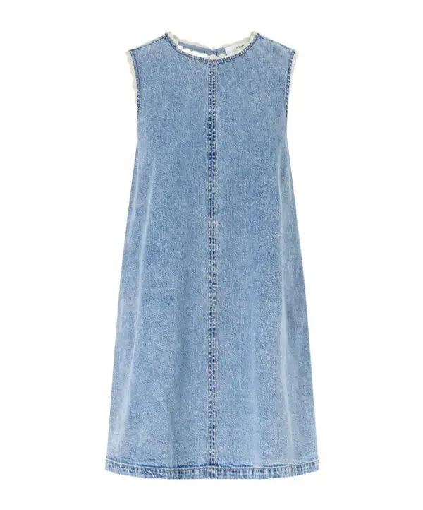 FRAME Crochet Trim Mini Dress - Blue