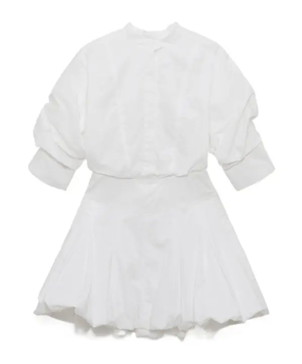 Simkhai Effie Cotton Bubble Mini Dress - White