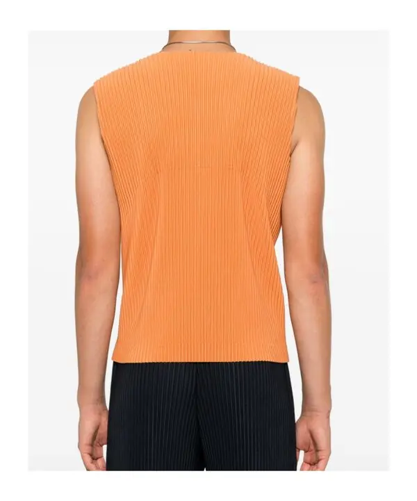 Issey Miyake V-neck Plissé Sweater Vest