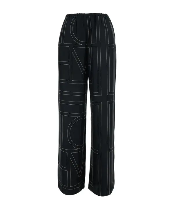 TOTEME Satin Pajamas Trousers - Black