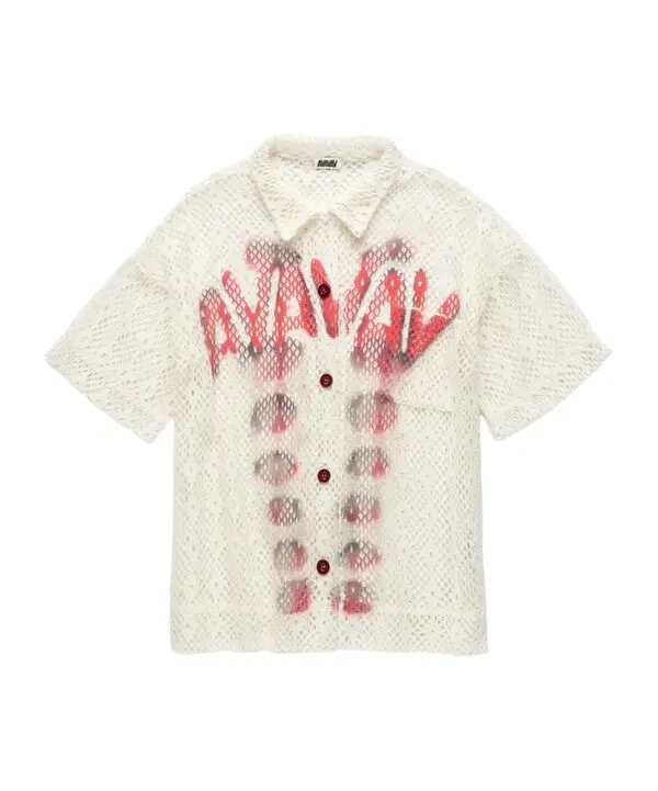 AVAVAV Logo-print Open-knit Shirt