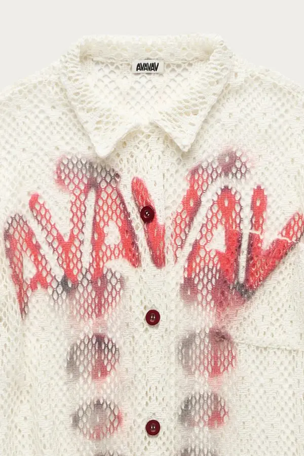 AVAVAV Logo-print Open-knit Shirt