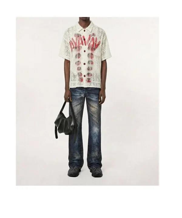 AVAVAV Logo-print Open-knit Shirt