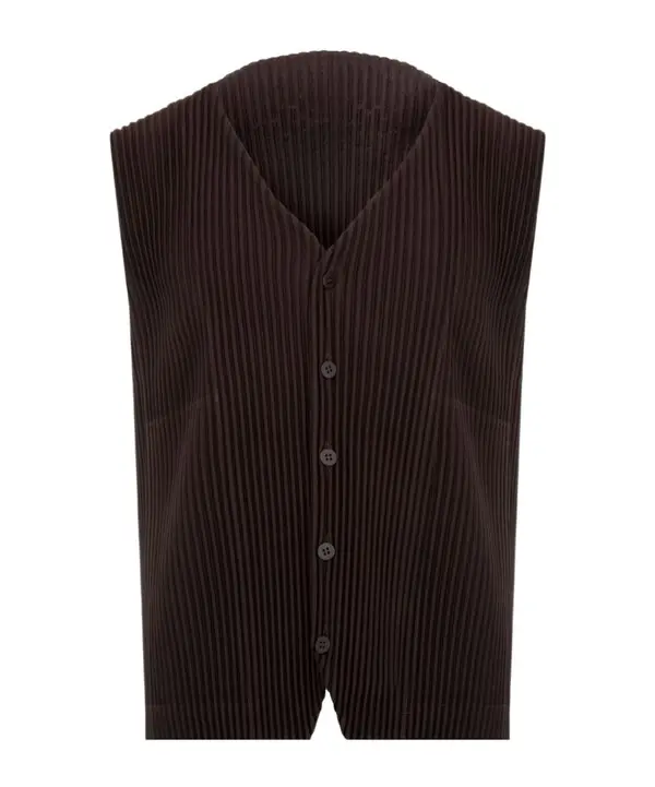 Issey Miyake Tailored Pleats Vest - Black