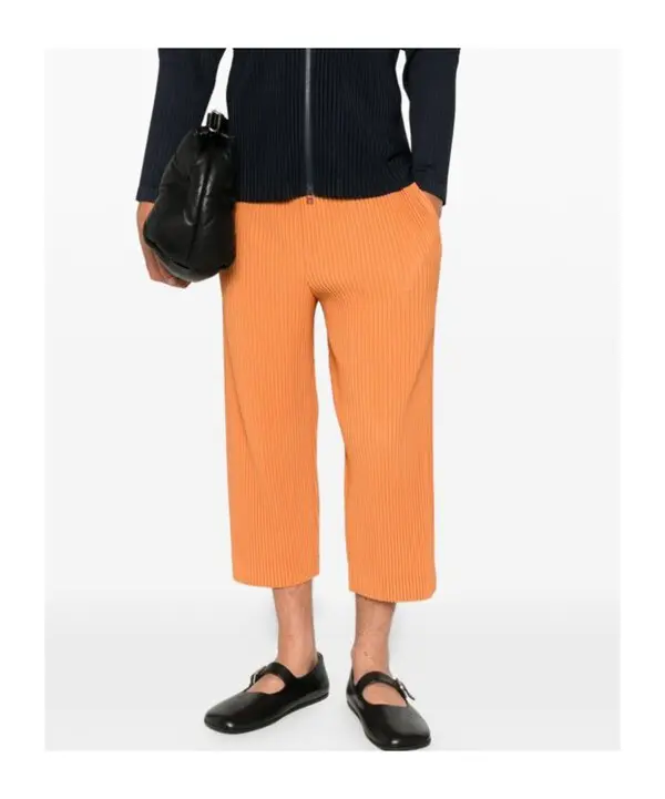 Issey Miyake Homme Plissé Cropped Plissé Trousers