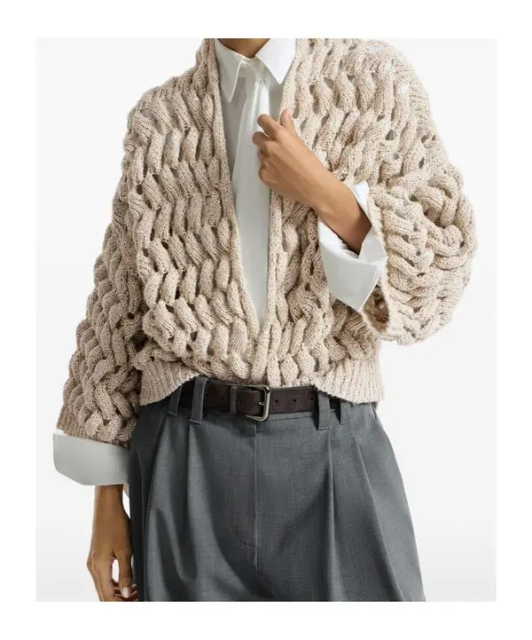 Brunello Cucinelli Chunky Knit Openwork Cardigan