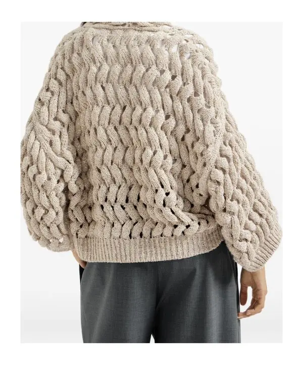 Brunello Cucinelli Chunky Knit Openwork Cardigan