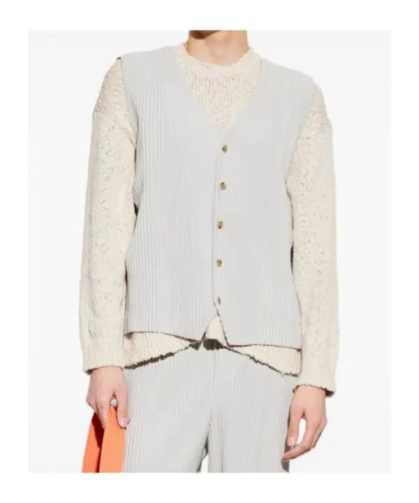 Issey Miyake Homme Plissé Wrinkled Pleated Vest - Nude
