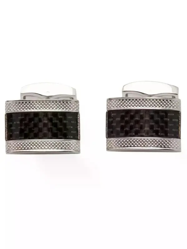 Tateossian Embossed Enamel Cufflinks - Black