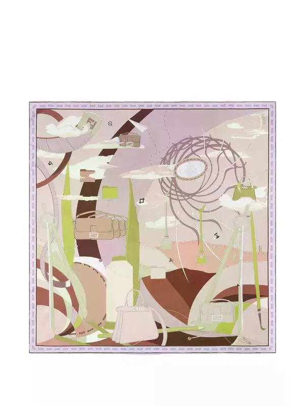 Fendi Graphic-print Scarf - Purple