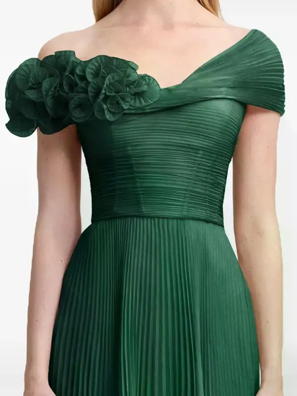 GEMY MAALOUF Floral Embellished Pleated Dress