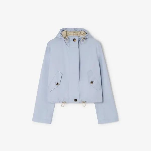Burberry Cropped Tropical Gabardine Parka - Sunbleached Blue