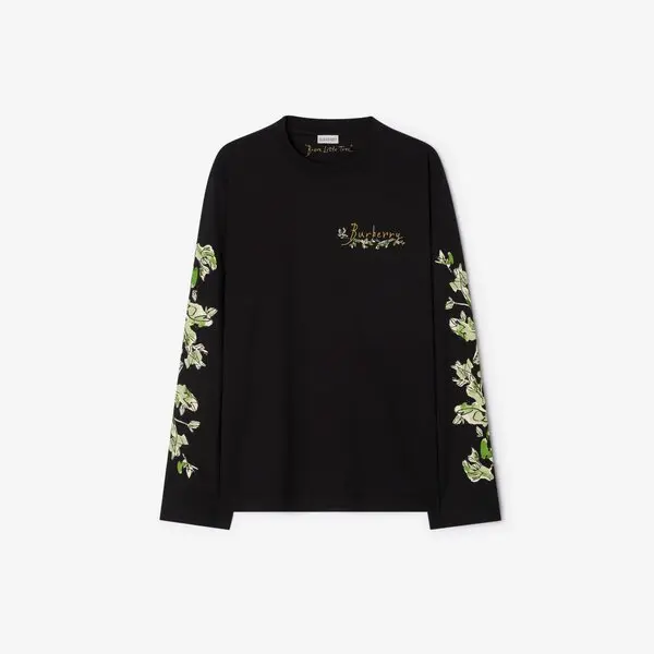 Burberry Long-sleeve Brave Little Tree Cotton T-shirt