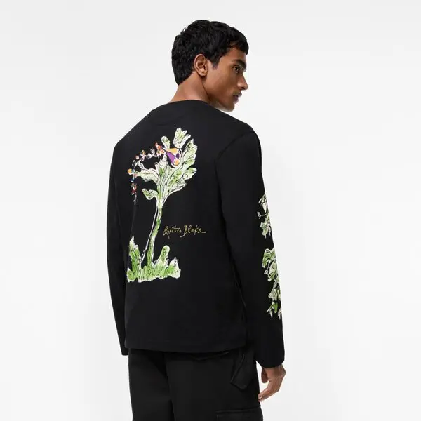 Burberry Long-sleeve Brave Little Tree Cotton T-shirt