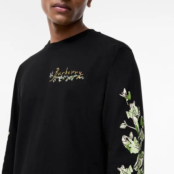 Burberry Long-sleeve Brave Little Tree Cotton T-shirt