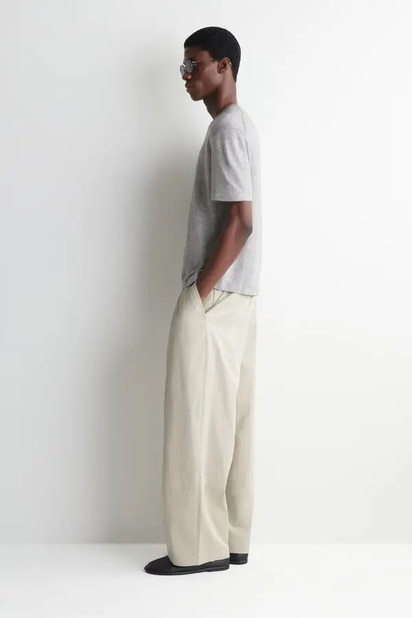Cos Knitted Linen T-shirt - Gray