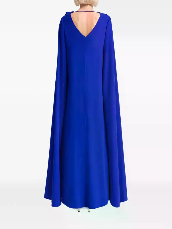 GEMY MAALOUF Royal Gown With Rose Detail Cape Sleeves