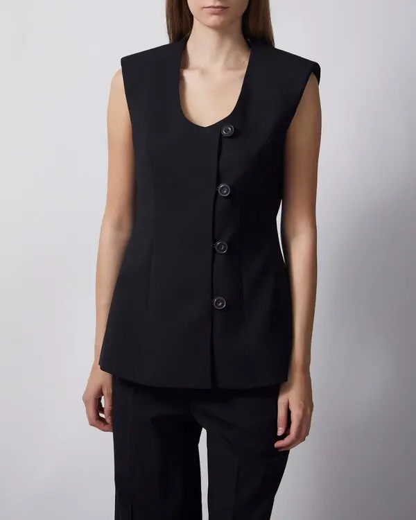 HOUSE OF DAGMAR Sleeveless Wool Blazer