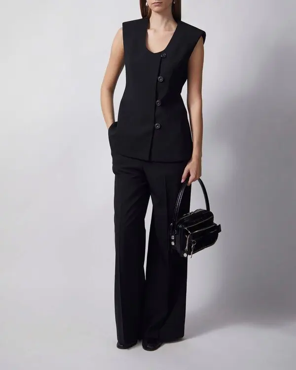 HOUSE OF DAGMAR Sleeveless Wool Blazer