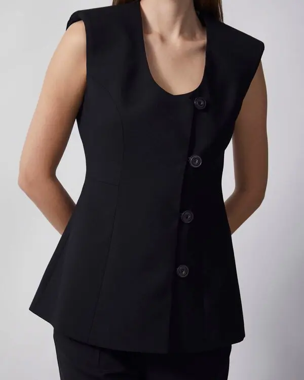HOUSE OF DAGMAR Sleeveless Wool Blazer