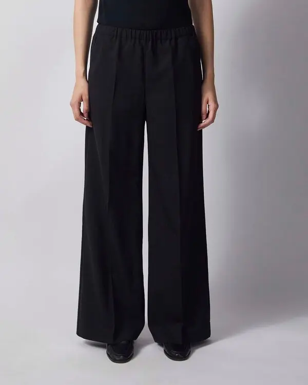 HOUSE OF DAGMAR Elastic Waist Wool Trousers